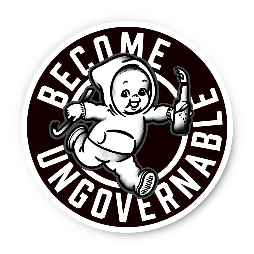 BECOME UNGOVERNABLE Sticker | Kewpie Protest Vinyl Decal – Secret Flair ...